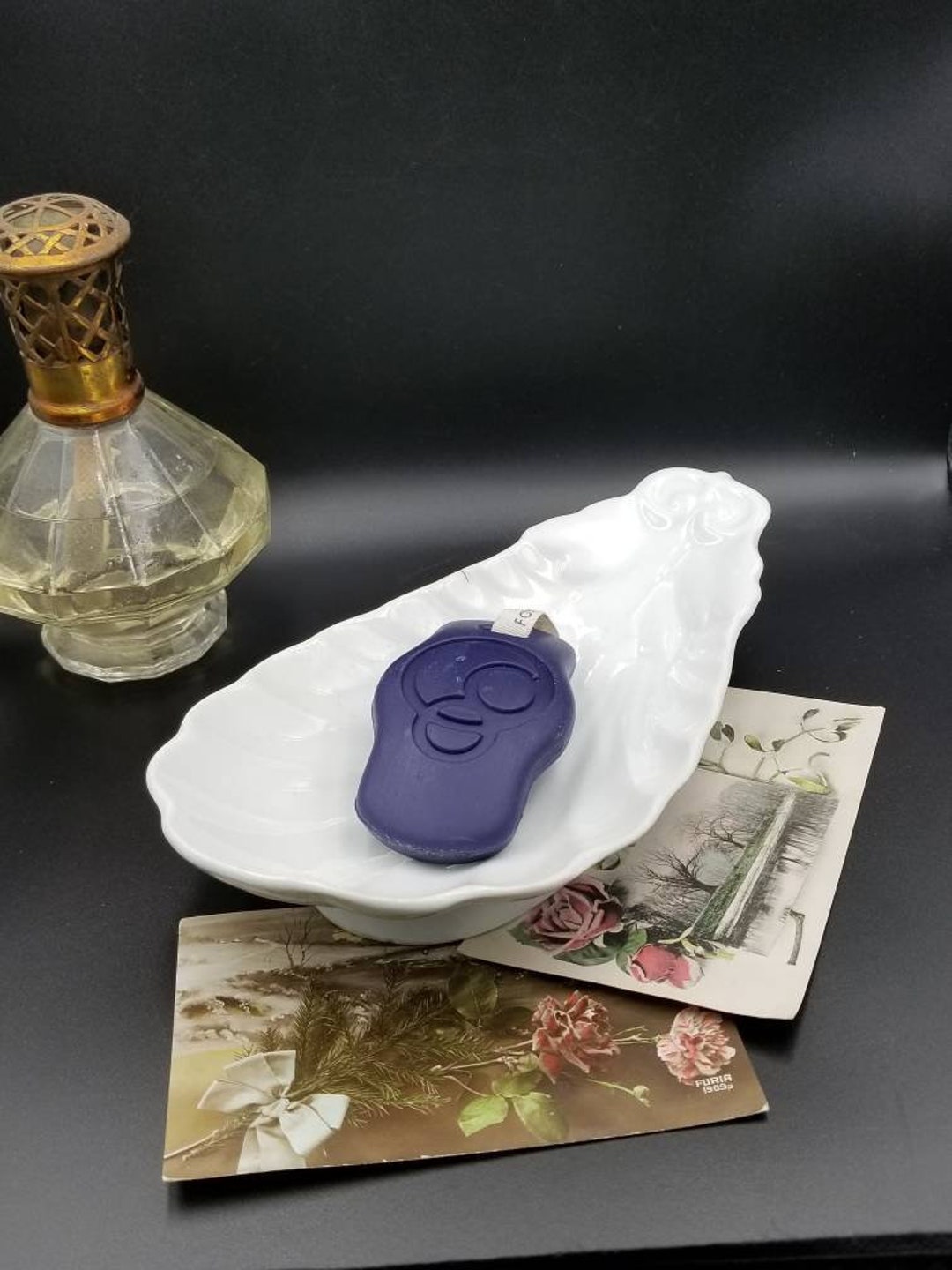 Antique French 1890s William Guerin & Co Large Porcelain Shell Soap ...