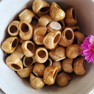 SET OF 6. Vintage French Escargot Pots Ceramic Individual Snail Shaped ...