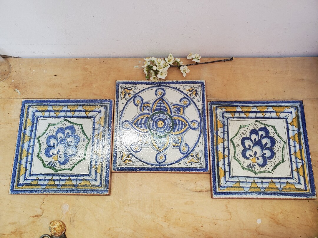 Vintage Spanish Venis Tiles Set of 3 Arabesque Design. Gres De Elite ...