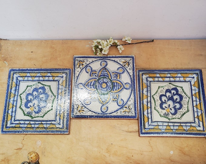 Vintage Spanish Venis Tiles Set of 3 Arabesque Design. Gres De Elite ...