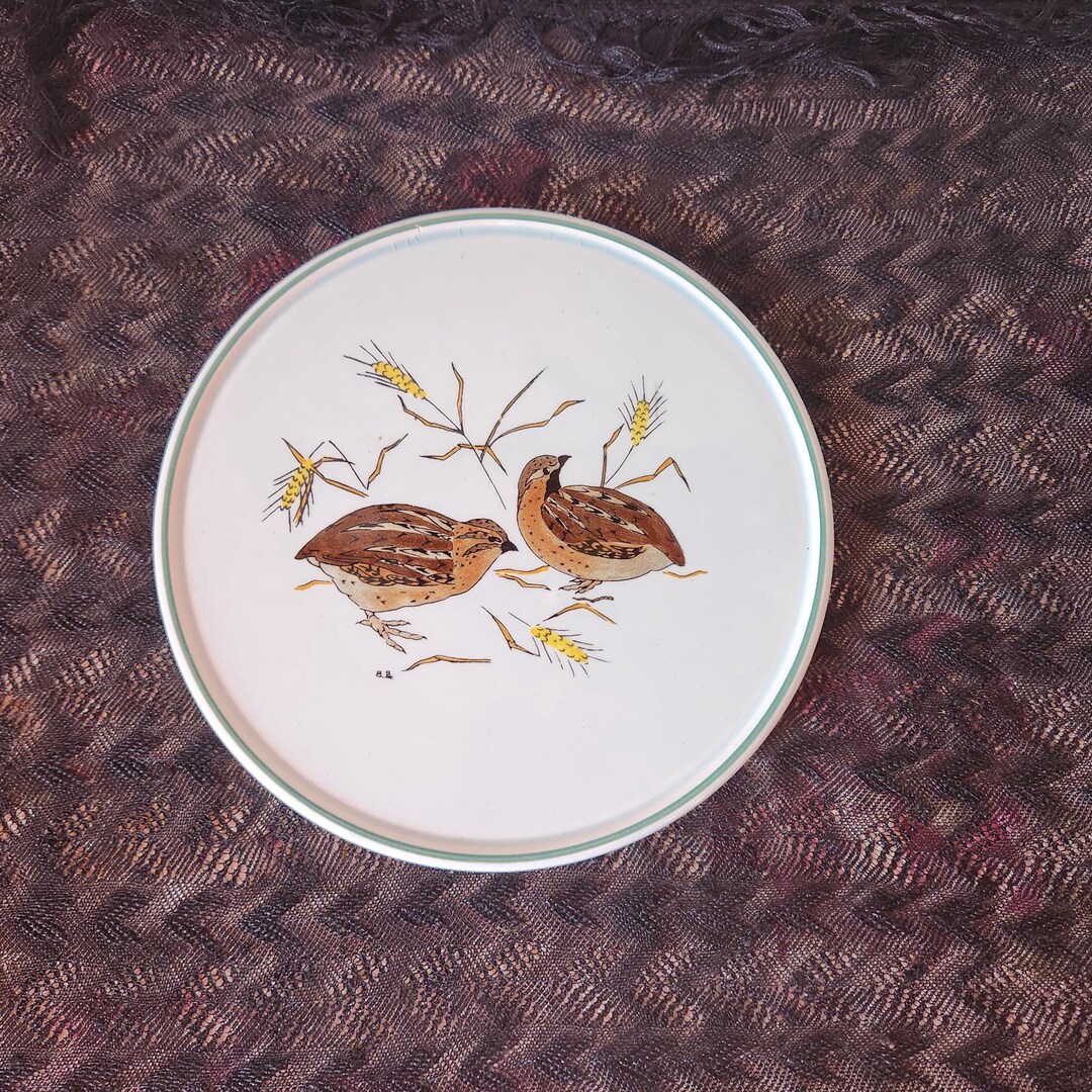Vintage GIEN French Ceramic Tile Trivet: Quail Bird Farmhouse Decor - Etsy