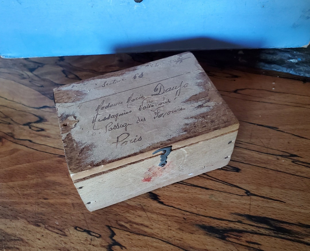 Vintage French Wooden Mail Box. Small Wooden Postal Box - Etsy