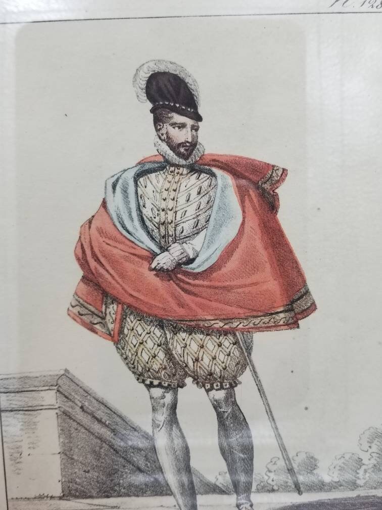 Vintage French Coloured Lithograph by François Delpech of a | Etsy