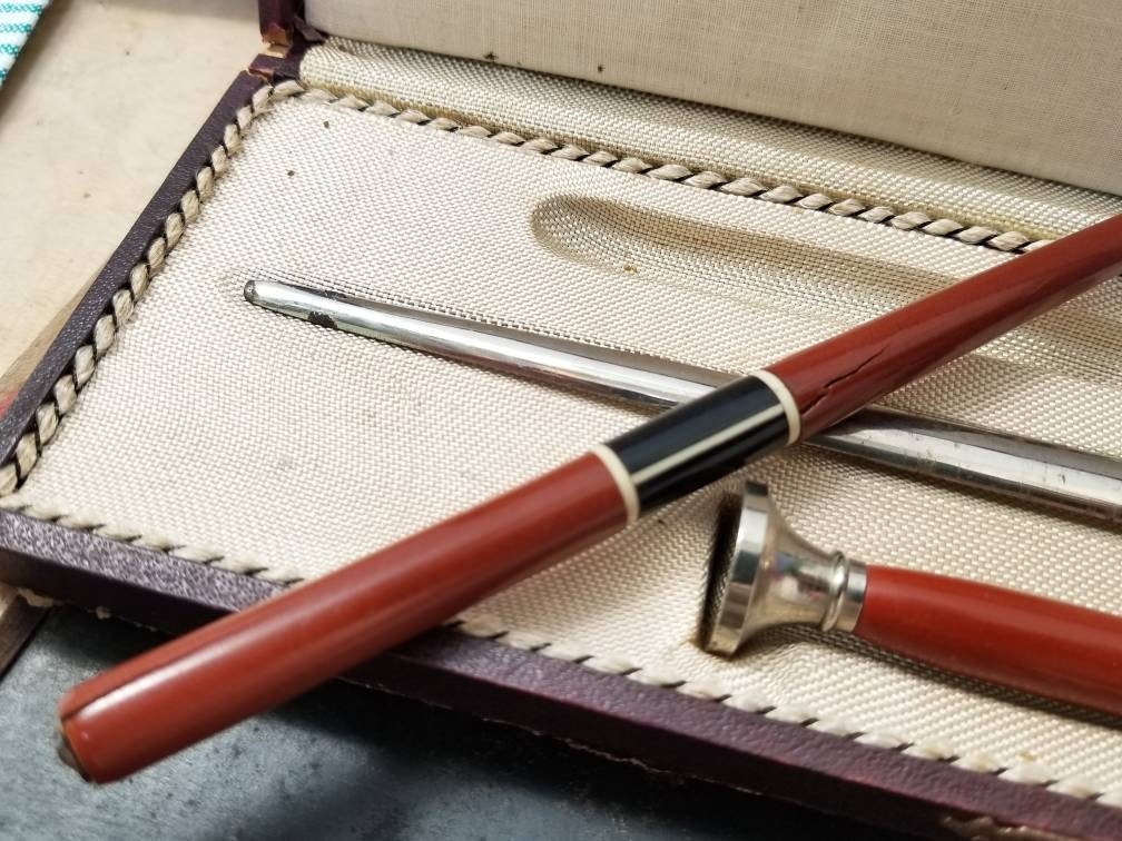 Vintage French Writing Set of Pen Wax Seal Stamp and Letter - Etsy
