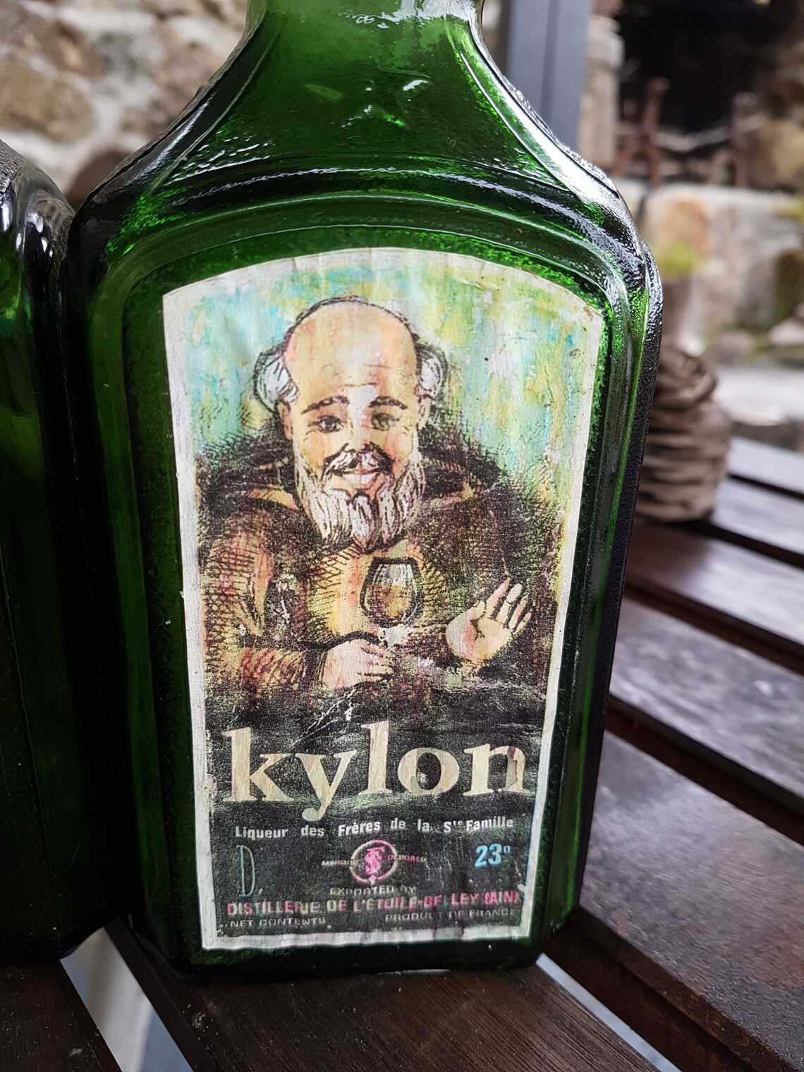 Pair of Vintage Kylon Bottles. Old Green Glassware. - Etsy