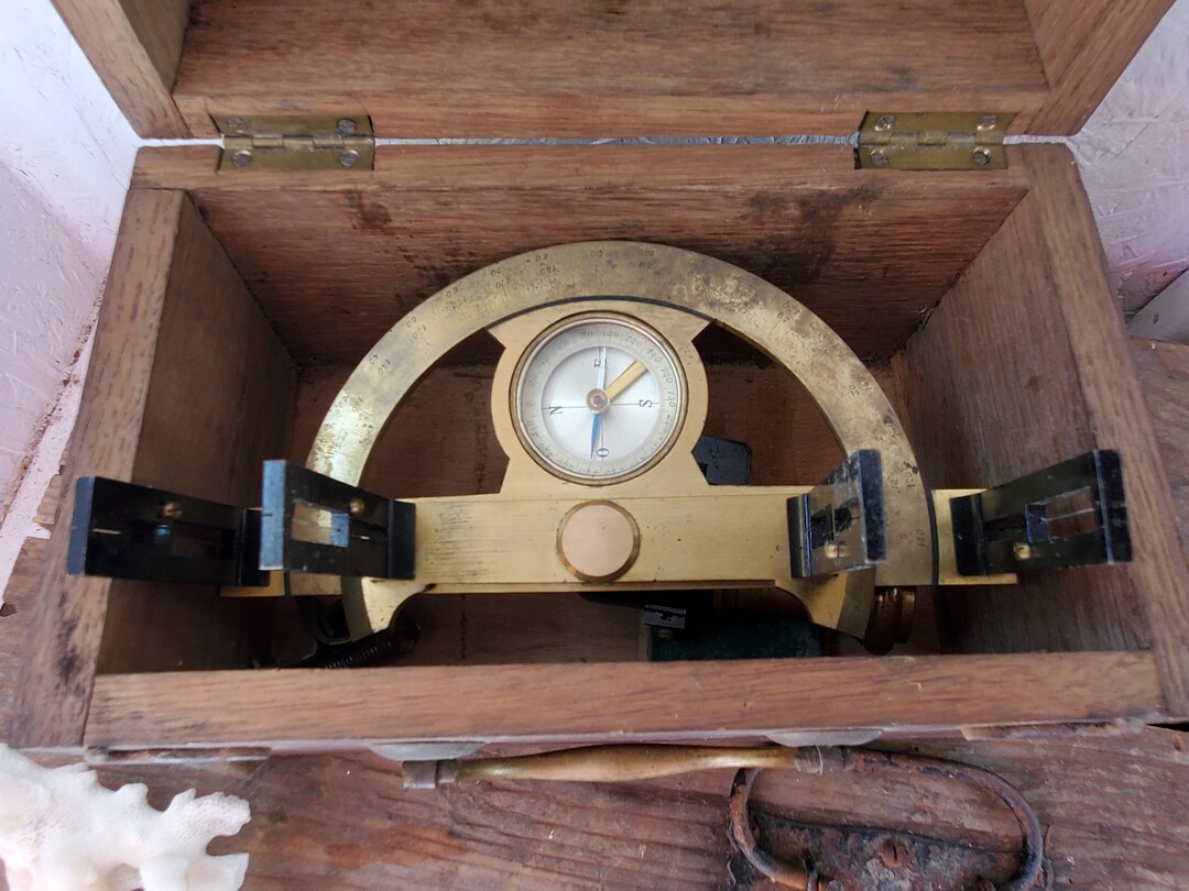 Antique 19th Century Graphometer Brass Surveyors Instrument in Original ...