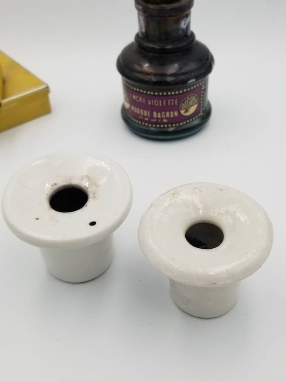 Craft Supplies & Tools Inkwells Visual Arts Vintage French Glass Bottle ...