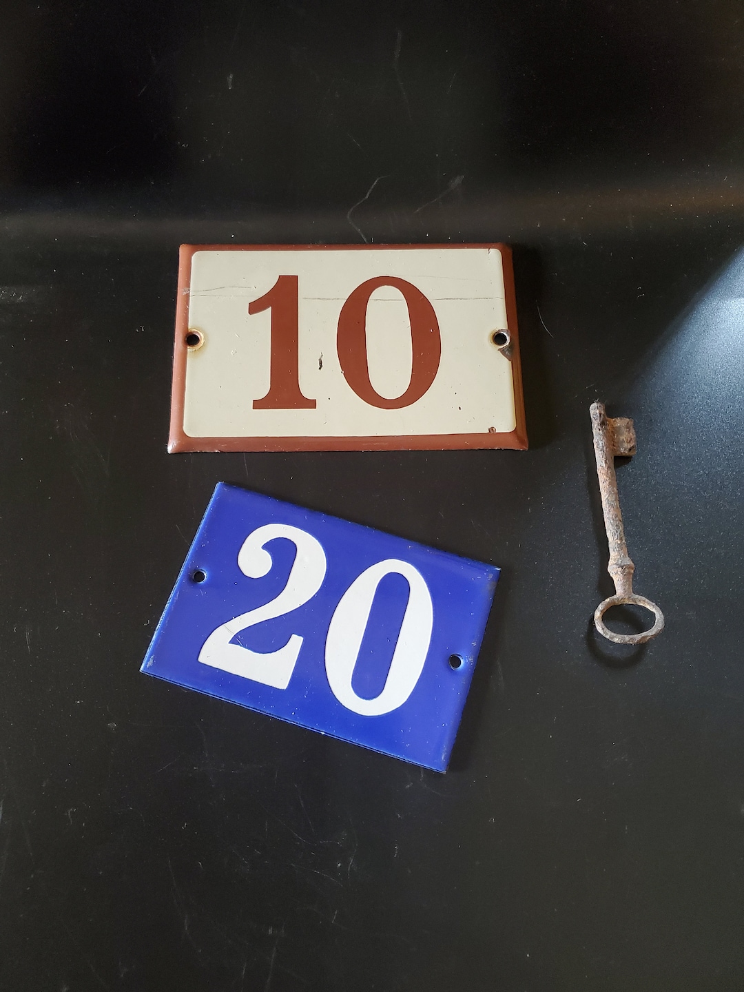 Vintage French Enamel House Number Plaque: Number 10 or 20 - Etsy