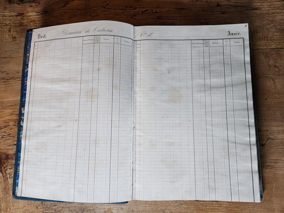 Antique French 1852 Accounts Ledger ALL Blank Pages Ephemera - Etsy UK