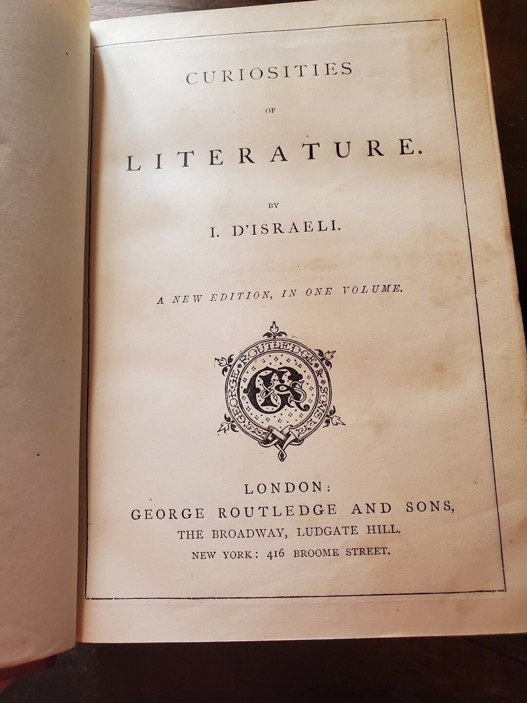 Antique Isaac D'israeli Curiosities of Literature - 1876 New Edition in ...