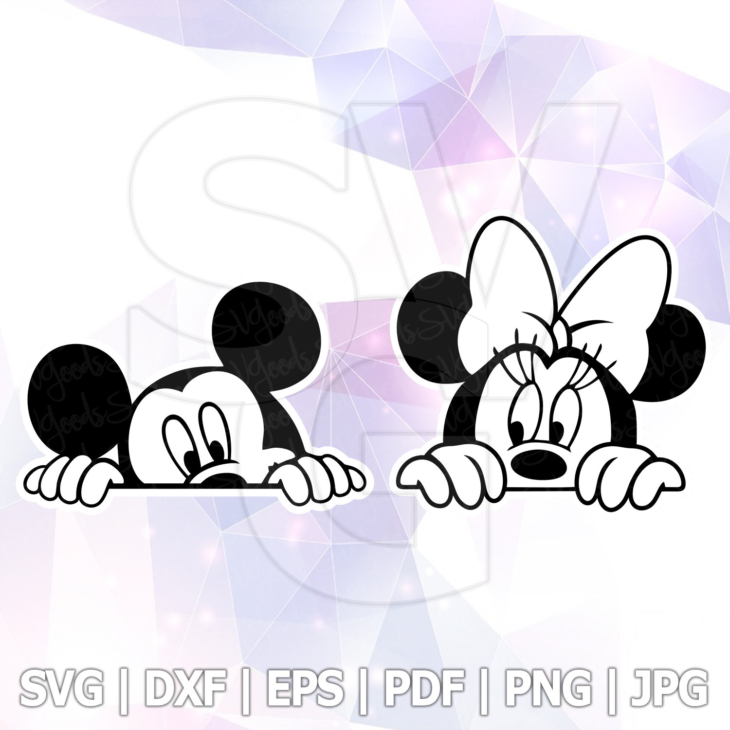 Mickey And Minnie Mouse Silhouette Svg