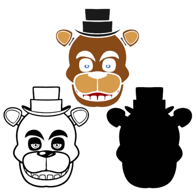 FNAF Five nights at Freddy Characters Layered SVG DXF Vector | Etsy