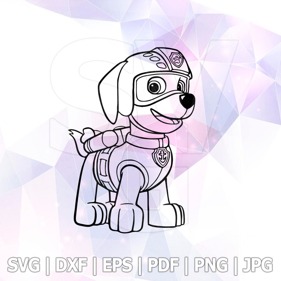 Paw Patrol Zuma SVG Coloring Pages Vector LAYERED Cut Files | Etsy