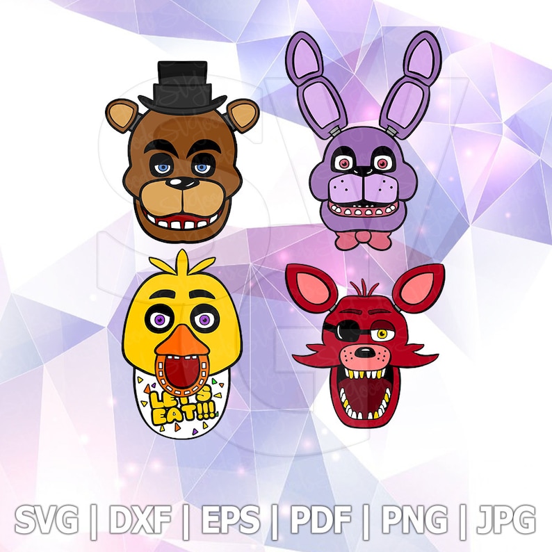FNAF Five nights at Freddy Characters Layered SVG DXF Vector | Etsy
