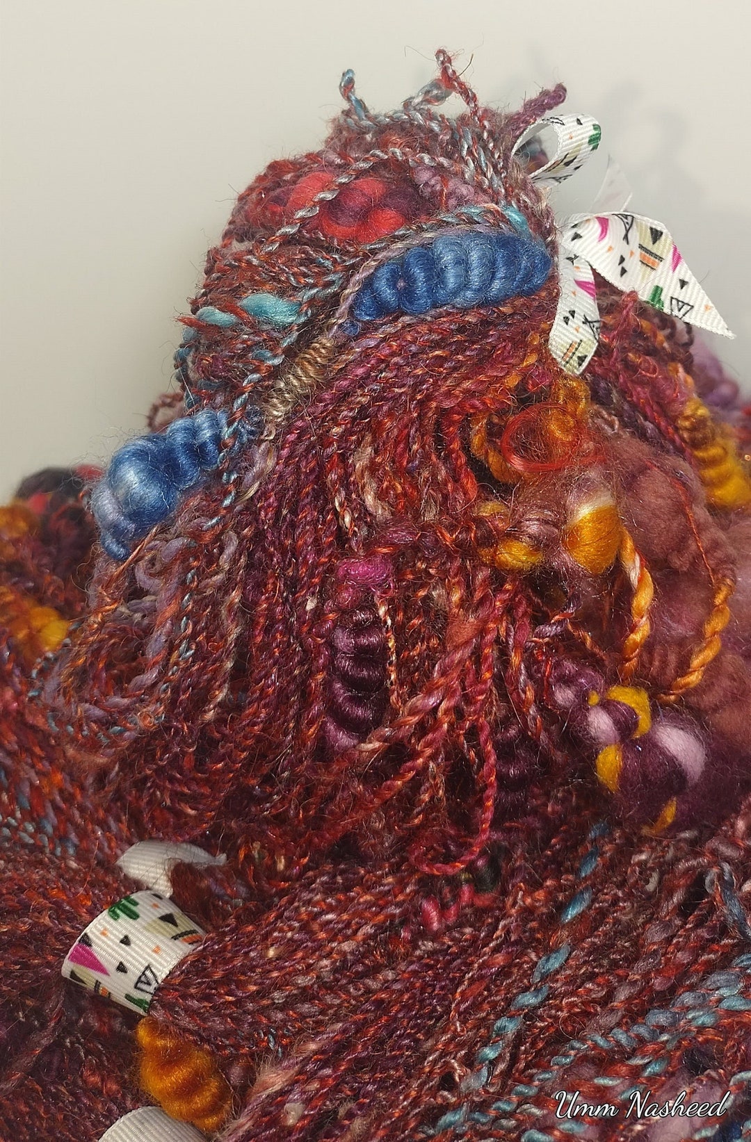 Red Panda. Handspun Art Yarn With Coils and Bobbles. 2ply Art Yarn ...