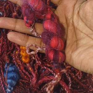 Red Panda. Handspun Art Yarn With Coils and Bobbles. 2ply Art Yarn ...