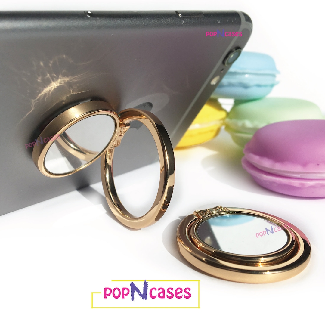 Gold Bow Slim Profile Phone Ring Holder Grip Stand Cell Phone Stand ...