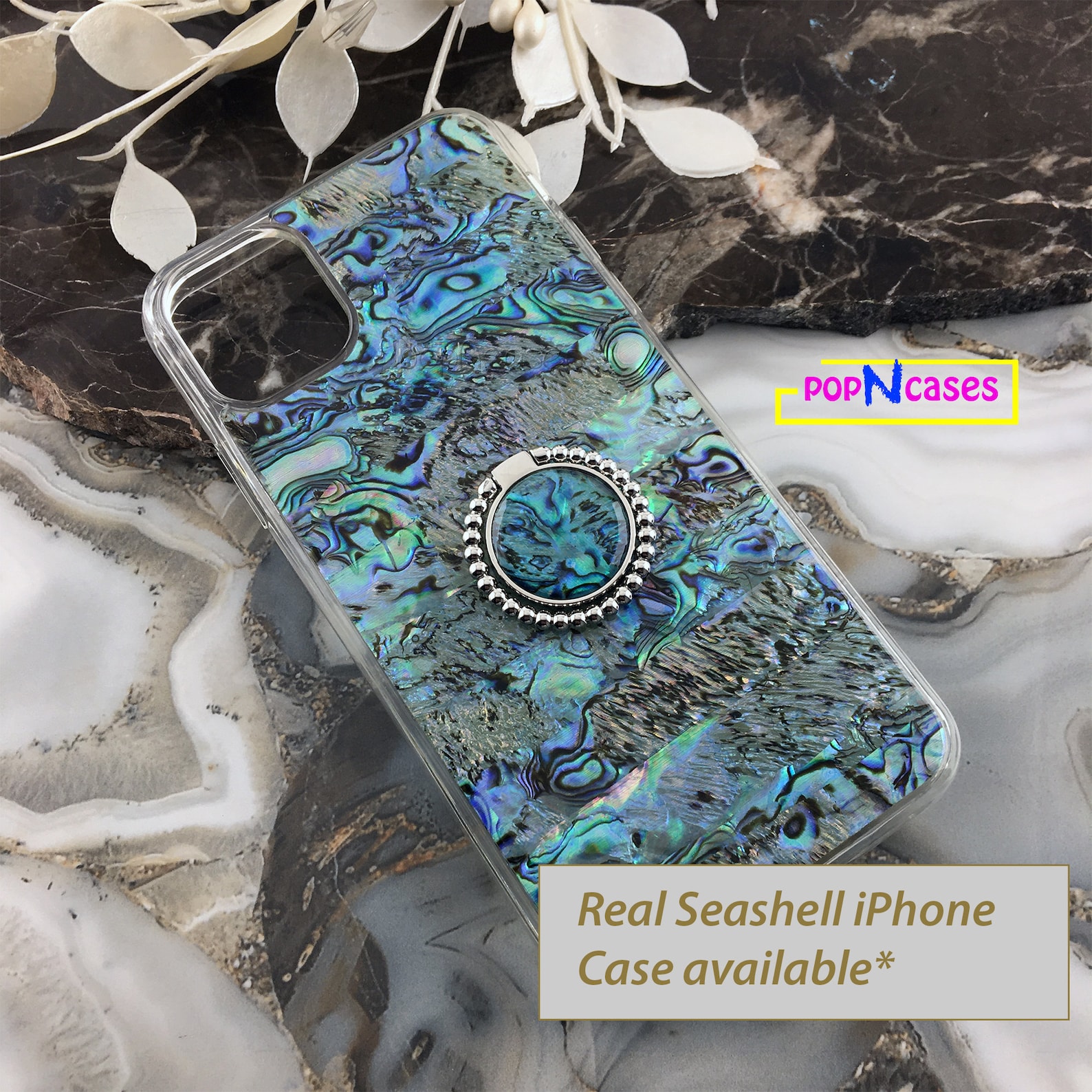 Phone Ring Holder Silver Bead Phone Grip Phone Accessory Made With Real ...
