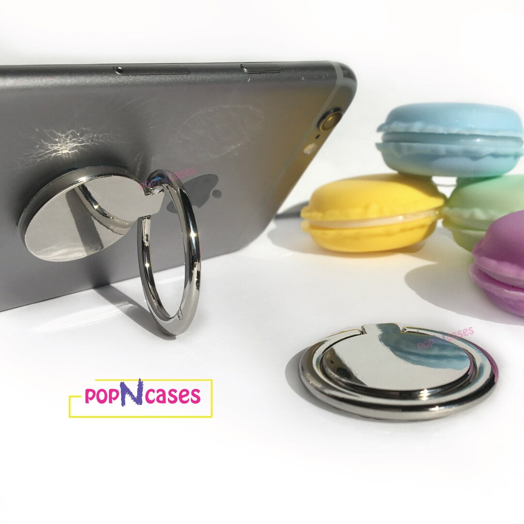 Silver Phone Grip Stand, Phonecase Rings, Phone Ring Holder Slim Phone ...