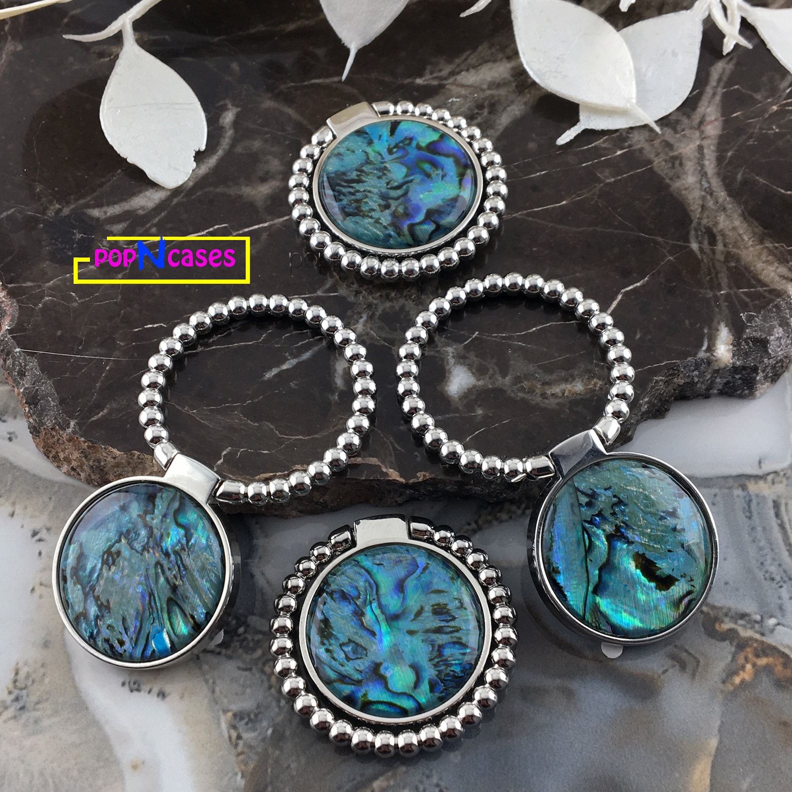 Phone Ring Holder Silver Bead Phone Grip Phone Accessory Made With Real ...