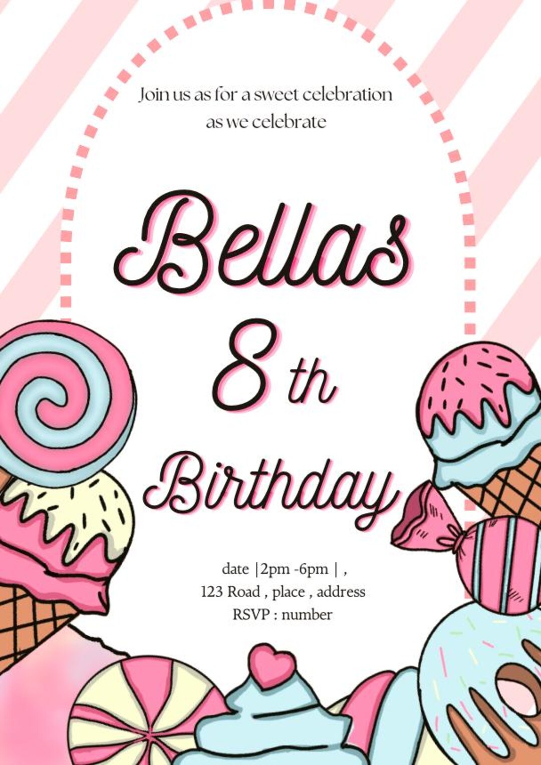 Kids Candyland Themed Party Invitation - Etsy