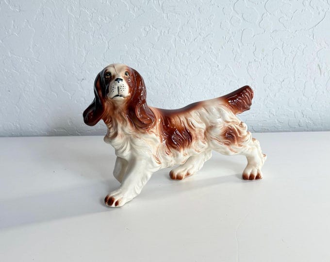 Adorable Ceramic Cocker Spaniel Dog | Ginger Dog - Etsy