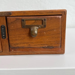Vintage Wood Two Drawer Index Card Catalog | Library Catalog - Etsy