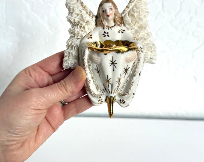 Vintage Irish Dresden Porcelain Angel Holy Water - Etsy