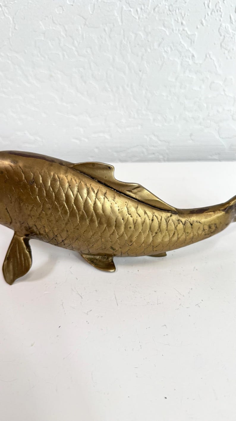 Large Brass Fish | Vintage Brass Animal Figurine | Brass Goldfish - Etsy