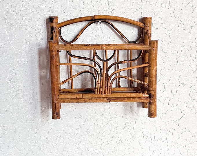 Vintage Tortoise Shell Bamboo Mail Organizer - Etsy
