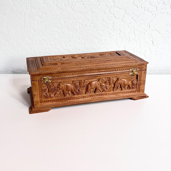 Carved Wood Box - Etsy