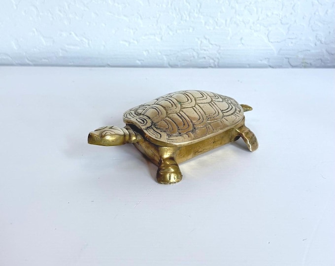 Vintage Brass Turtle Box | Brass Container - Etsy