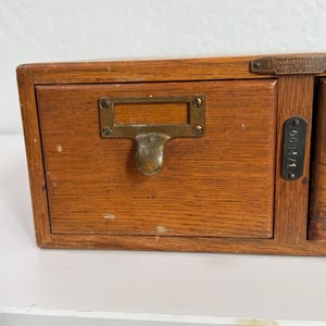 Vintage Wood Two Drawer Index Card Catalog | Library Catalog - Etsy