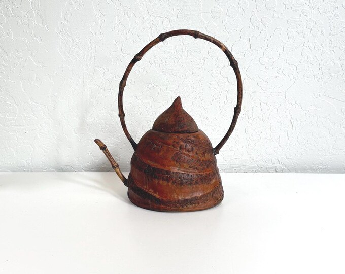 Handmade Rustic Carved Wood Teapot - Etsy
