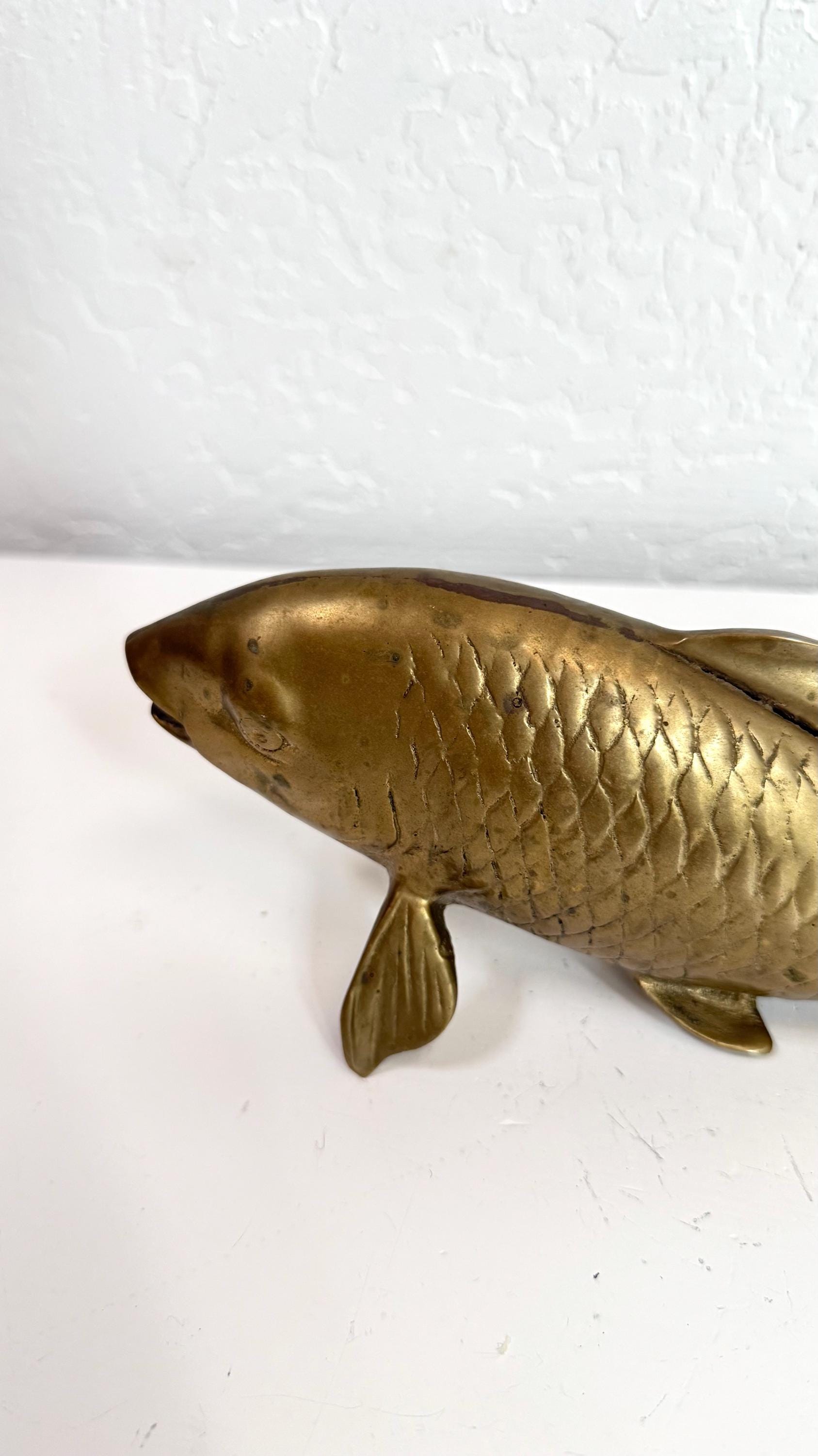 Large Brass Fish | Vintage Brass Animal Figurine | Brass Goldfish - Etsy