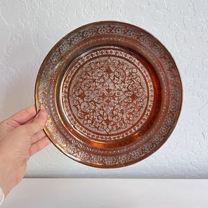 Small Vintage Etched Copper Tray - Etsy