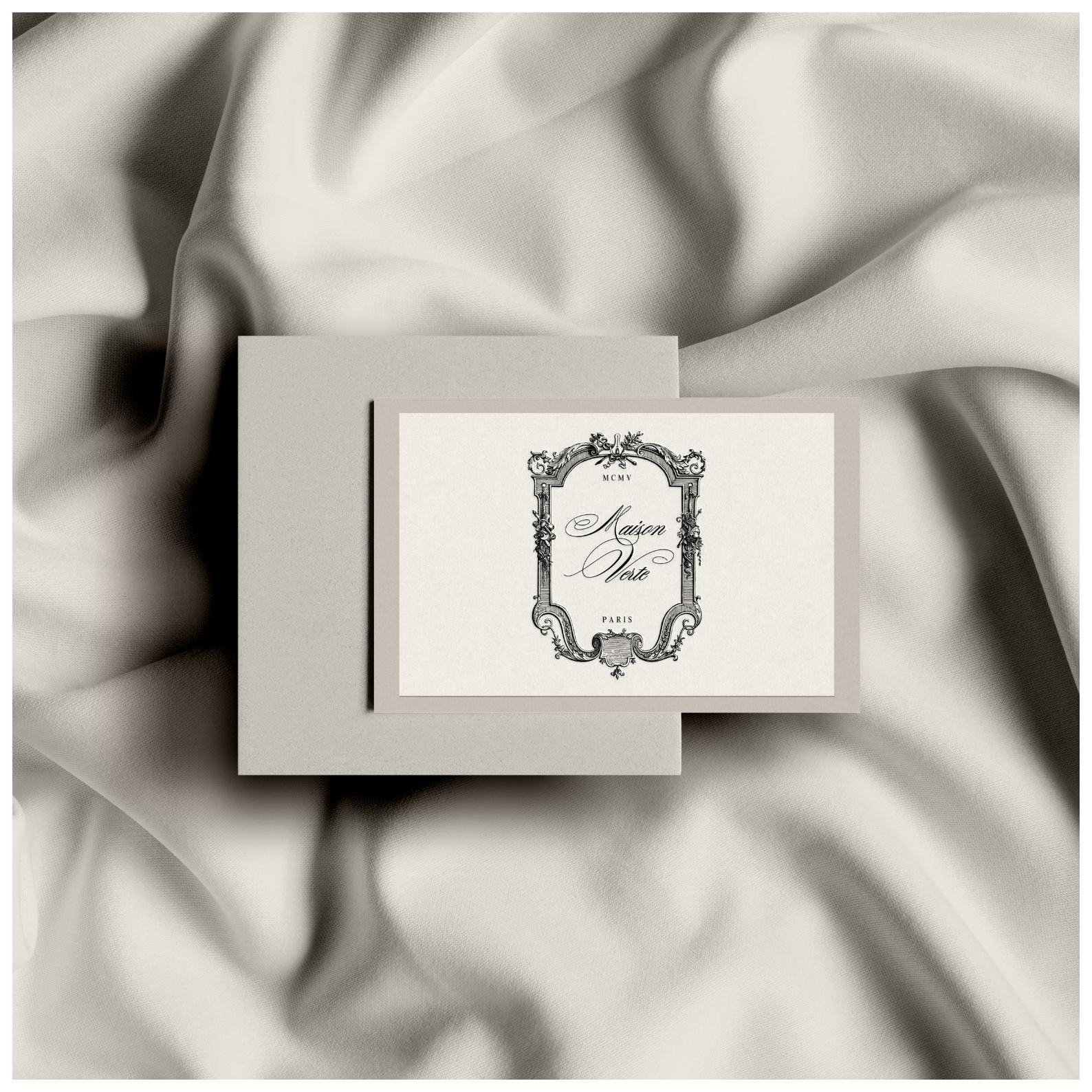French Antique Inspired Logo Design | Boutique Restaurant Maison (PNG ...