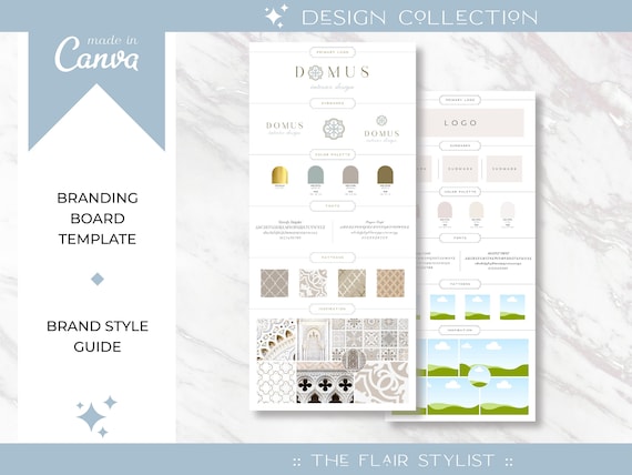 Branding Board Template Branding Kit Brand Style Guide | Etsy