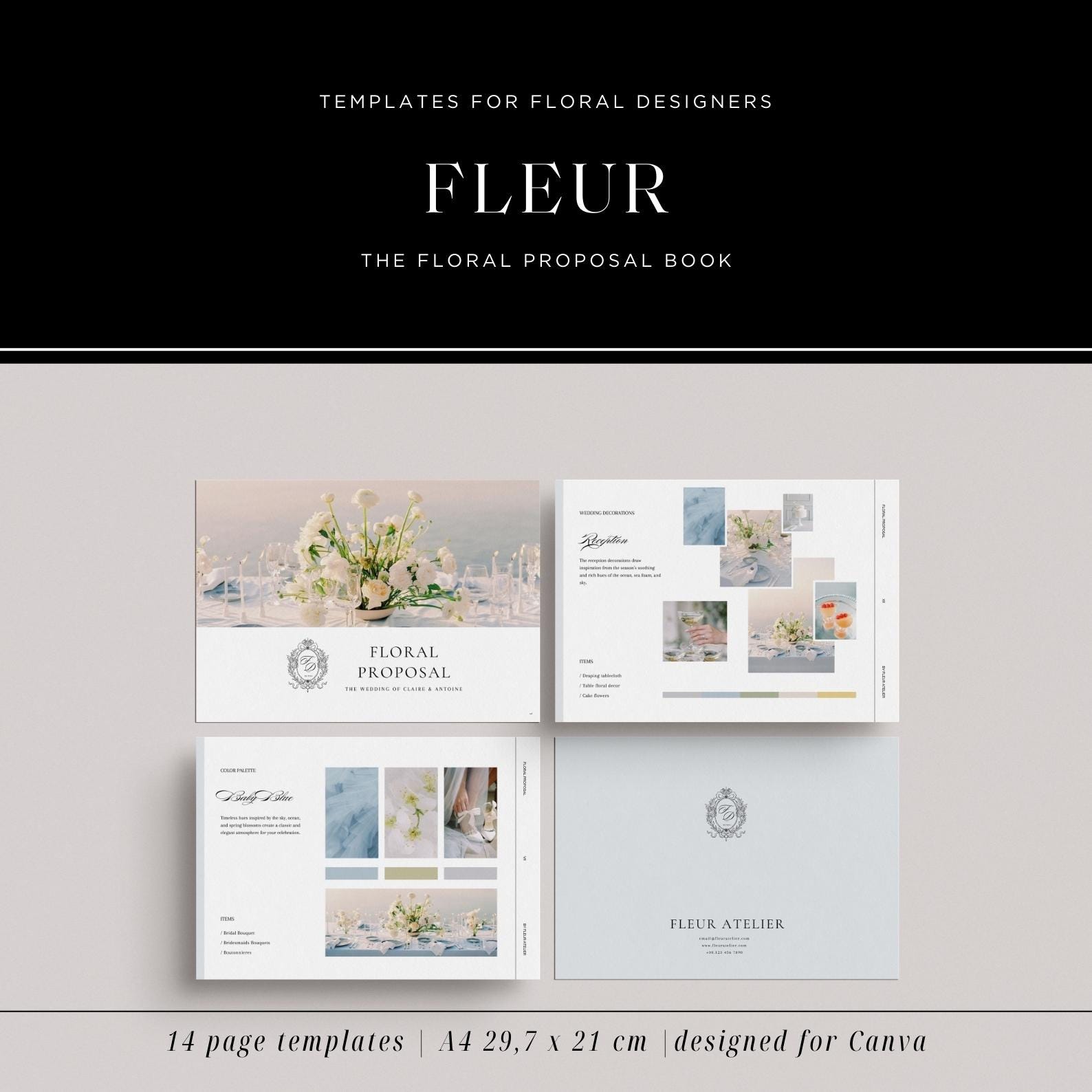 Wedding Floral Design Proposal Template | Elegant Florist Presentation ...