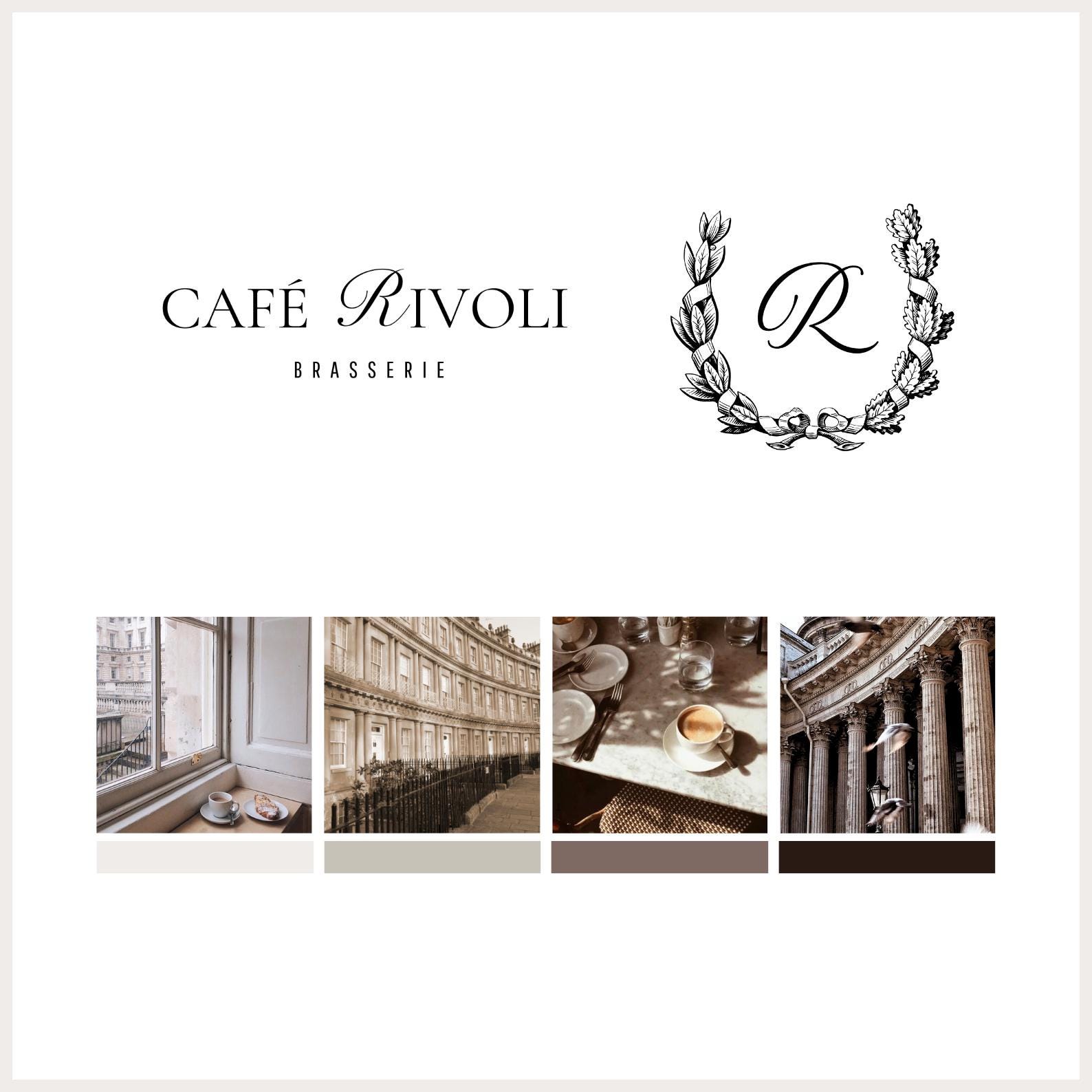Premade Logo Design | Luxury French Cafè Logo | Laurel Wreath Logo ...