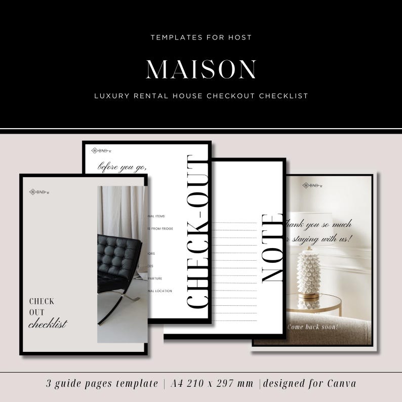 Check-out Checklist | Check-out Guide | Airbnb Template | Rental House ...