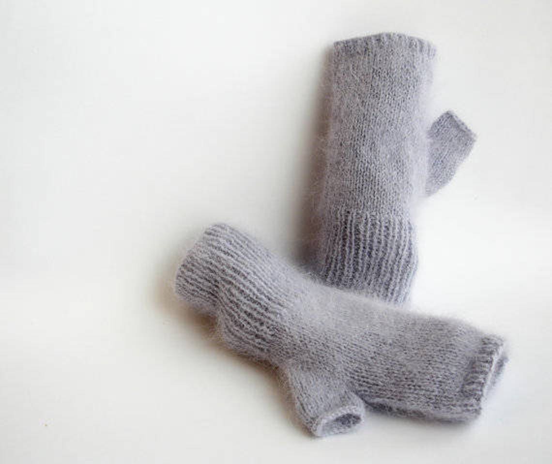 Angora Fingerless Gloves Womens. Gift for Her. Winter Gloves. | Etsy
