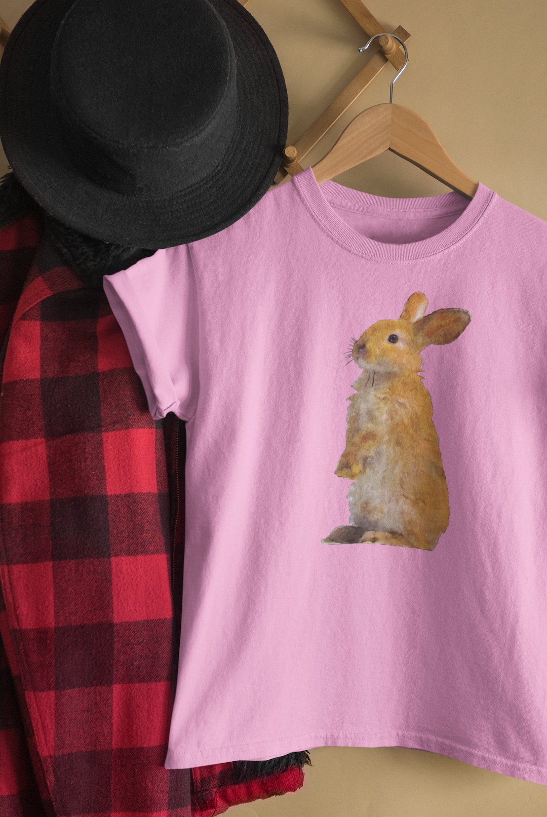 Lilac Women's Relaxed T-shirt. Little Ginger Rabbit Shirt. Cute Animal ...