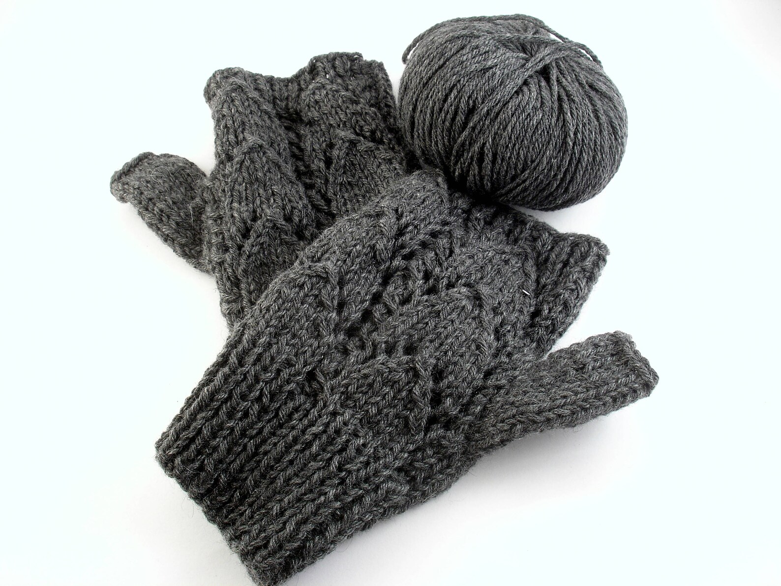 Alpaca Fingerless Gloves. Lace Mittens for Women. Gray Gloves. Gift for ...