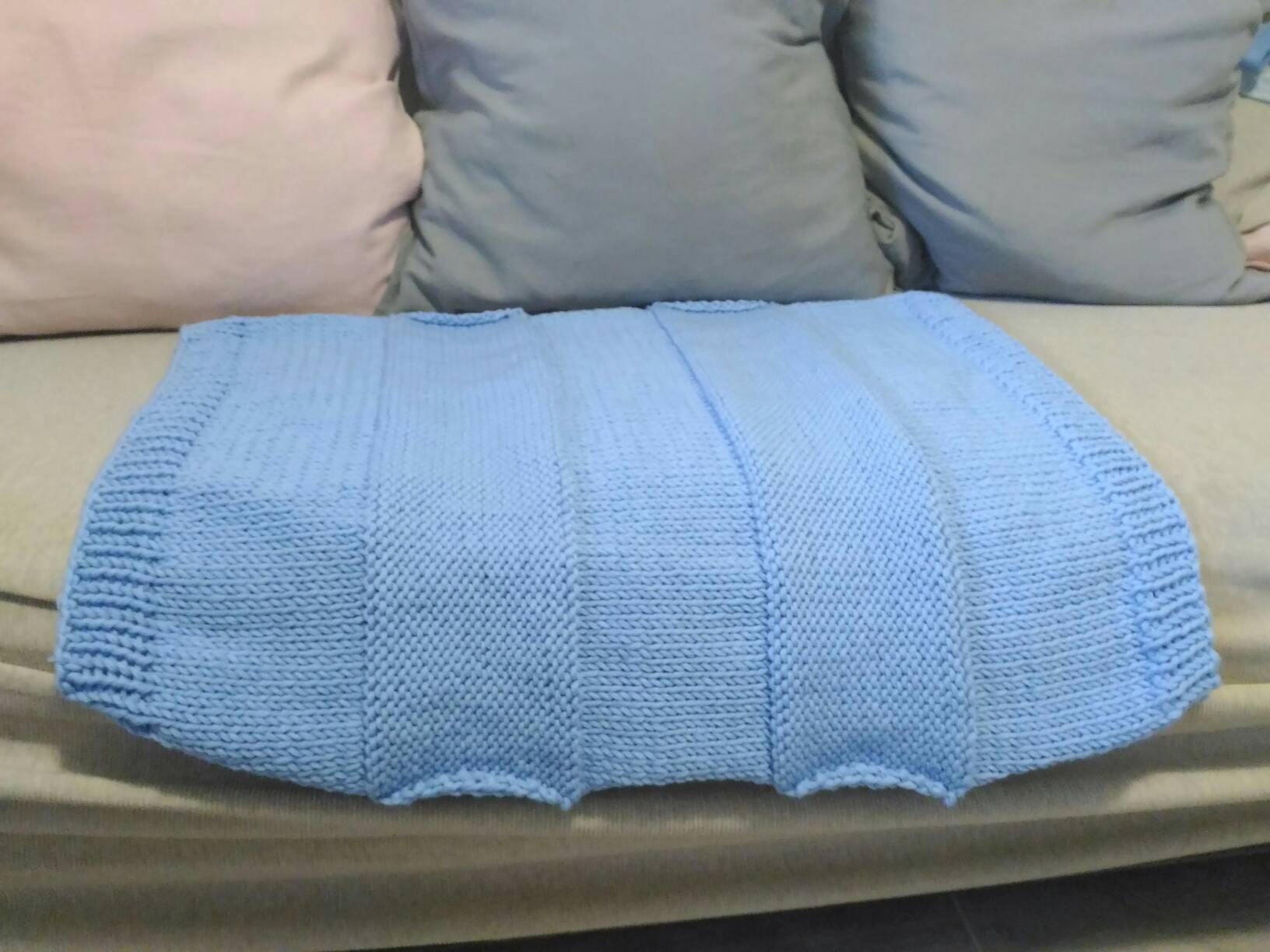 Blue Knit Cat Blanket. Small Dog Blanket. Washable Knit Bunny Blanket ...