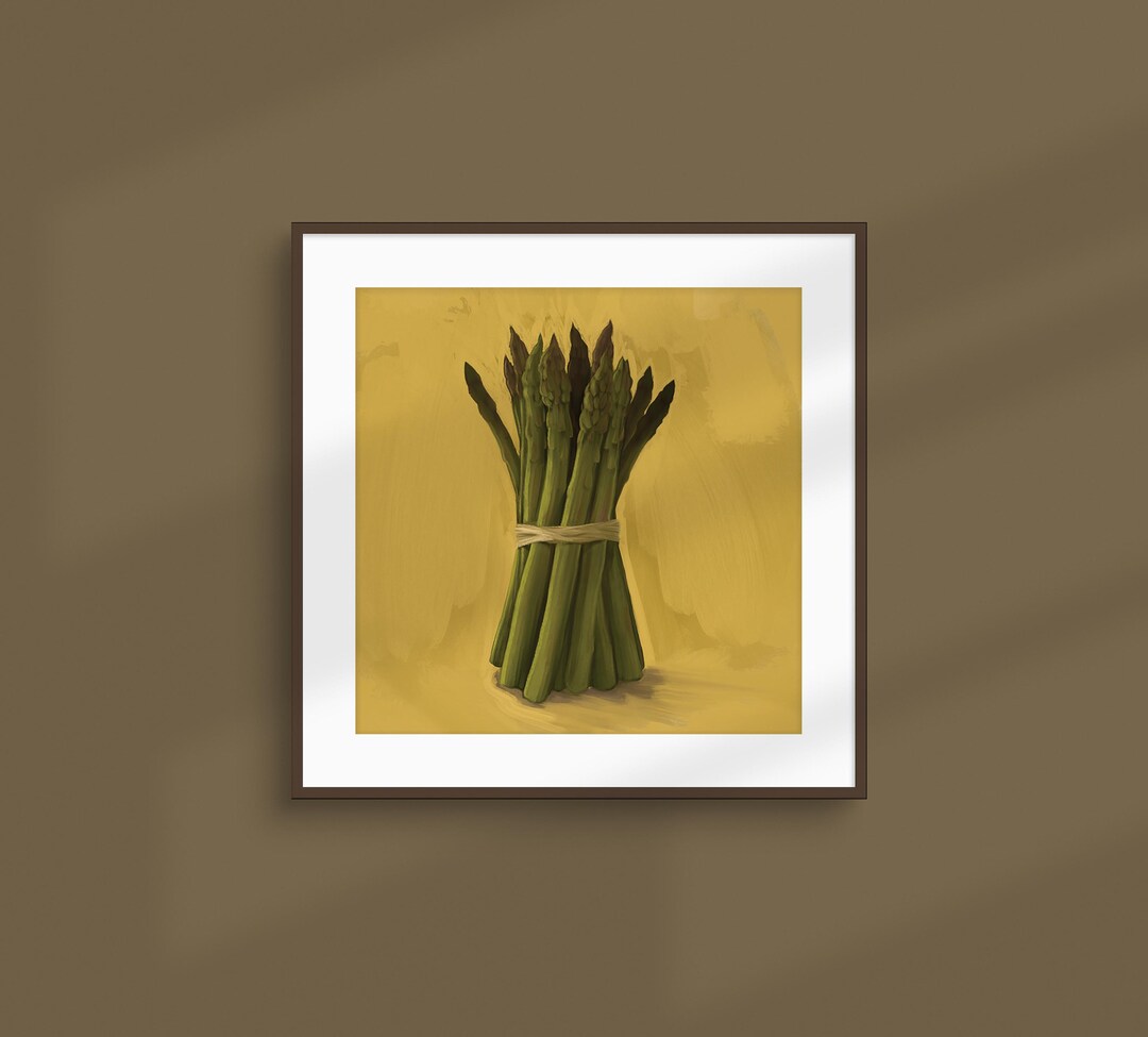 Printable Asparagus Painting Digital Painting Kitchen Art - Etsy