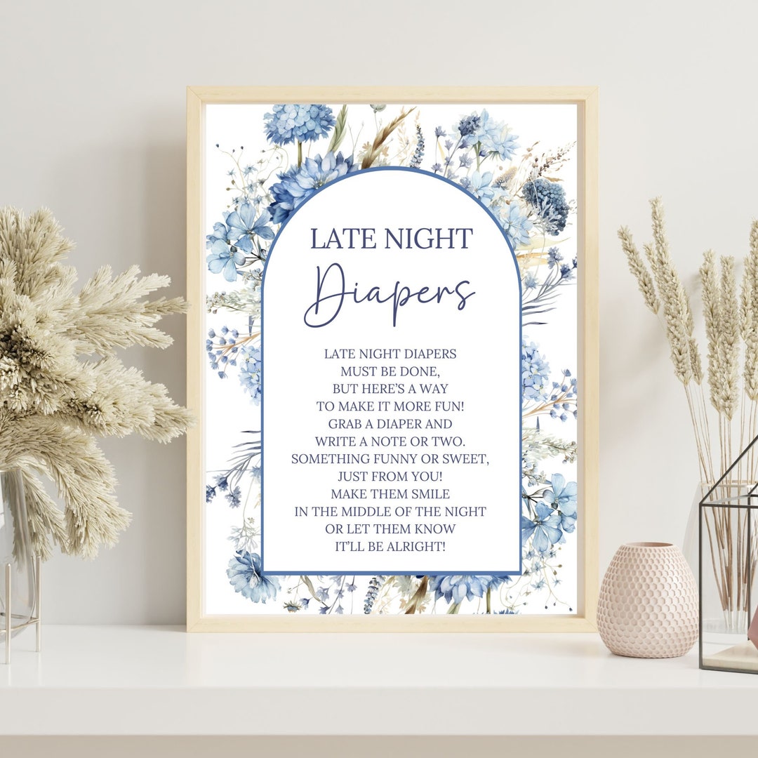 Baby in Bloom Late Night Diapers, Nappy Thoughts Sign, Nappy Messages ...