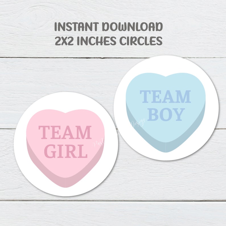 Sweetheart Favor Tags Team Boy Team Girl Labels Circle - Etsy