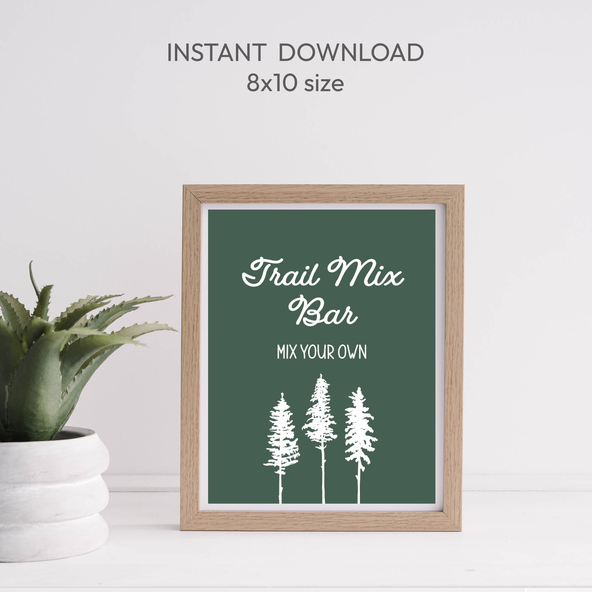 Modern Minimalist Boho Trail Mix Bar Sign - Printable Instant Download ...