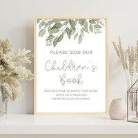 Please Sign Our Children’s Book Sign, Storybook Baby Shower Guest Book ...